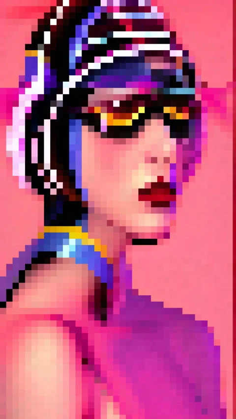 Female character in pixel art style vert... | Stock Video | Pond5