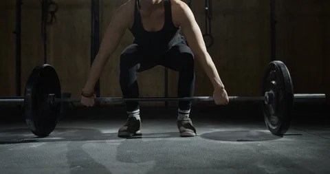 Female crossfit athlete weight lift | Stock Video | Pond5