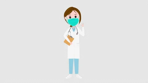 Female doctor waving hand, illustration ... | Stock Video | Pond5