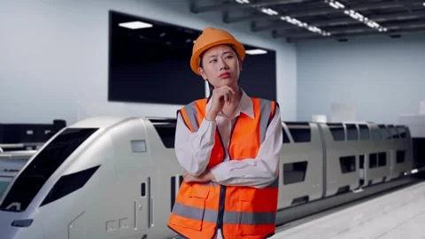 Female Engineer Thinking Then Raising He... | Stock Video | Pond5