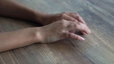 Female Fingers Tapping on the Table | Stock Video | Pond5