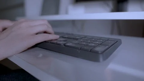 Female gamer on computer keyboard. Playi... | Stock Video | Pond5