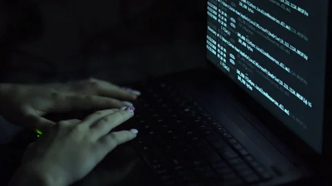 Female hacker coding working hackathon a... | Stock Video | Pond5