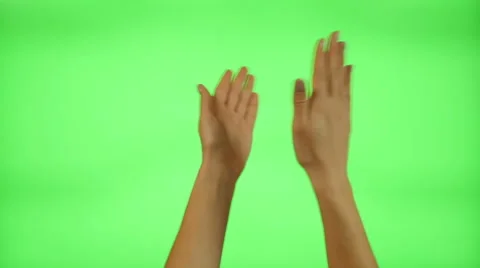 Female hand gestures on green screen: cl... | Stock Video | Pond5