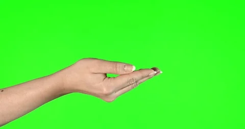 Female hand gestures on green screen: op... | Stock Video | Pond5