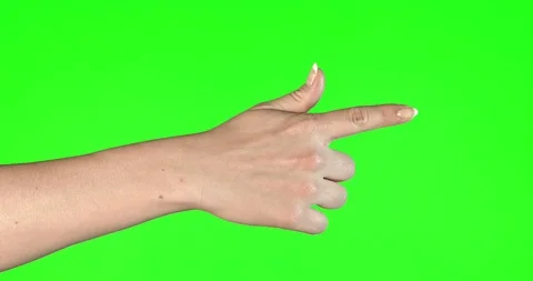 Female hand gestures on green screen: po... | Stock Video | Pond5