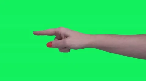 Female Hand Gestures, Pointing, Green Sc... | Stock Video | Pond5