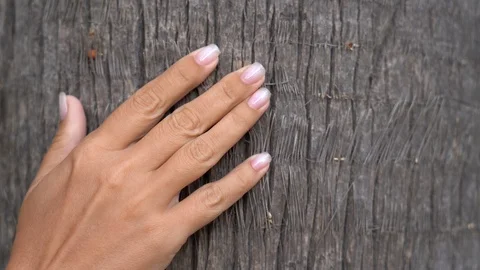 female hand touching natural texture of ... | Stock Video | Pond5