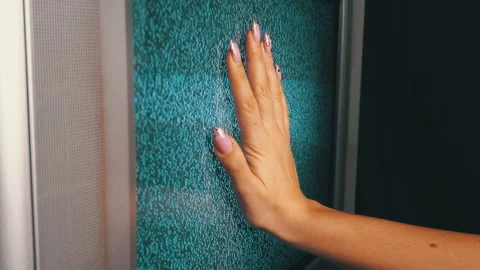 Female Hand Touching an Old TV Screen wi... | Stock Video | Pond5