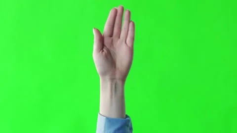 Female hand Vulcan greeting on green scr... | Stock Video | Pond5