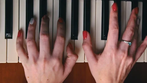 Female Hands with Fingers Play the Piano... | Stock Video | Pond5