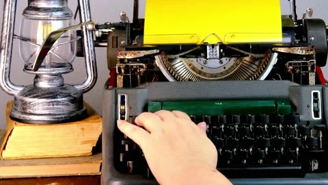 female hands press the keyboard of an ol... | Stock Video | Pond5