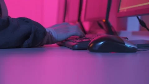 Female hands quickly typing text on a bl... | Stock Video | Pond5