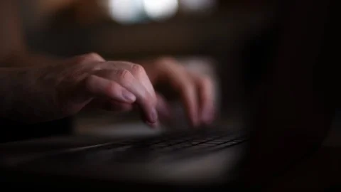 Female hands typing laptop computer keyb... | Stock Video | Pond5