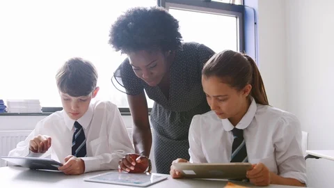 Female High School Teacher At Table With... | Stock Video | Pond5