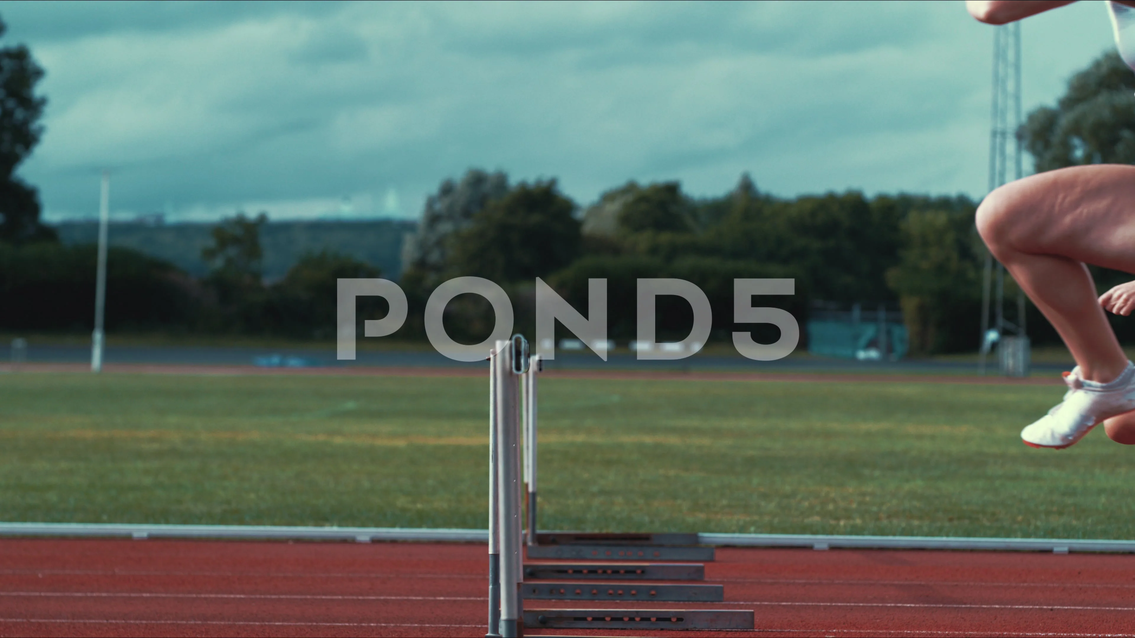 Hurdles On A Track Side View
