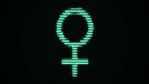 Female icon Retro Ascii Art Style 8bit T... | Stock Video | Pond5