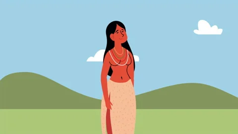 female indigenous ethnicity character an... | Stock Video | Pond5