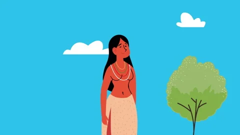 female indigenous ethnicity character an... | Stock Video | Pond5