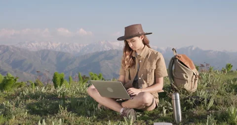 Female journalist in beige marching unif... | Stock Video | Pond5