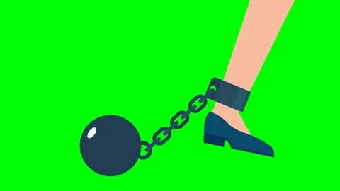 Female leg in chain and shackles. Woman'... | Stock Video | Pond5