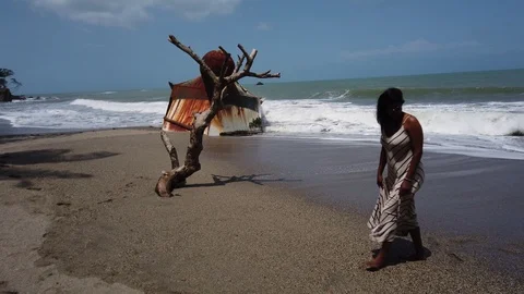 Female model enjoying a day at beach wit... | Stock Video | Pond5