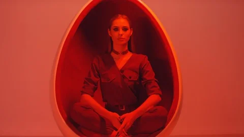 Female Model Sitting in Lotus Pose in Eg... | Stock Video | Pond5