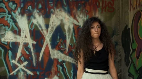 Female model standing still with hands o... | Stock Video | Pond5