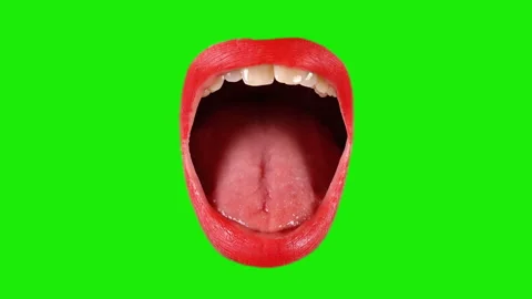 Female Mouth Scream Green Screen Backgro... | Stock Video | Pond5