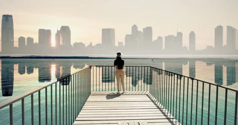 Female Person Discovering Futuristic Urb... | Stock Video | Pond5