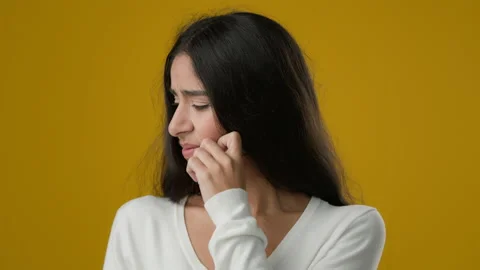 Female portrait isolated sad afraid worr... | Stock Video | Pond5