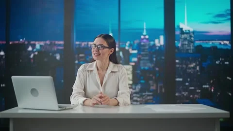 Virtual News Set Anchor Desk Stock Video Footage | Royalty Free Virtual ...