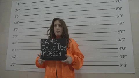 Female prisoner, identification camera s... | Stock Video | Pond5