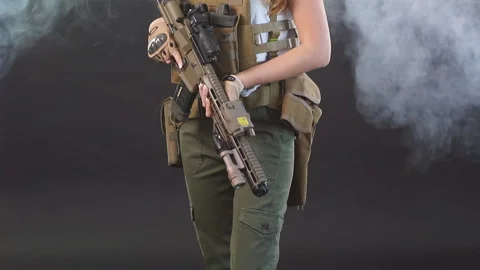 Female private military contractor dress... | Stock Video | Pond5