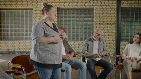 Female revealing details of personal tra... | Stock Video | Pond5