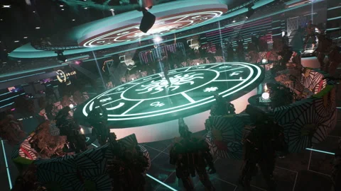 Female robot dancer sings a song in the ... | Stock Video | Pond5