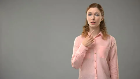 Female saying miss you in sign language,... | Stock Video | Pond5