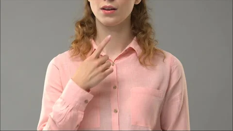 Female saying miss you in sign language,... | Stock Video | Pond5