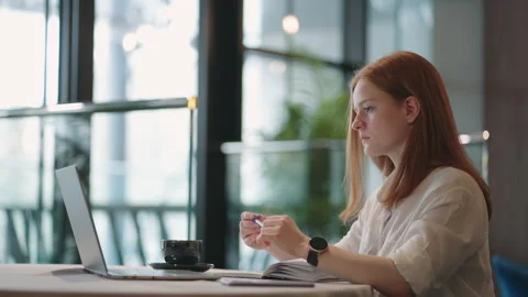 female student is viewing online class s... | Stock Video | Pond5