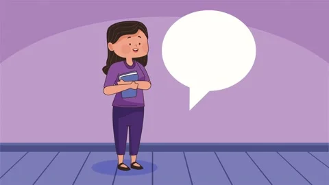 female teacher speaking educative animat... | Stock Video | Pond5