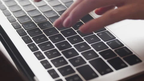 Female types text on laptop keys 4K slid... | Stock Video | Pond5