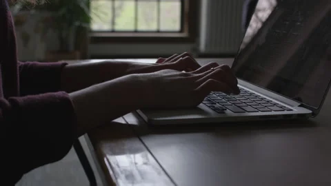 Female Typing on Laptop Keyboard | Stock Video | Pond5