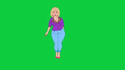 Female walk cycle with green screen | Stock Video | Pond5