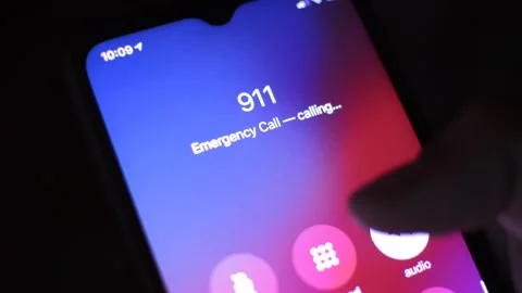 female's hand holding iphone with 911 em... | Stock Video | Pond5