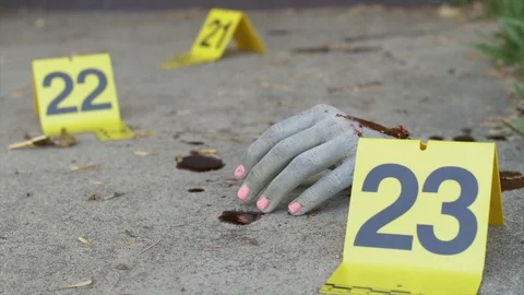 FEMALE'S SEVERED HAND IS CRIME SCENE EVI... | Stock Video | Pond5