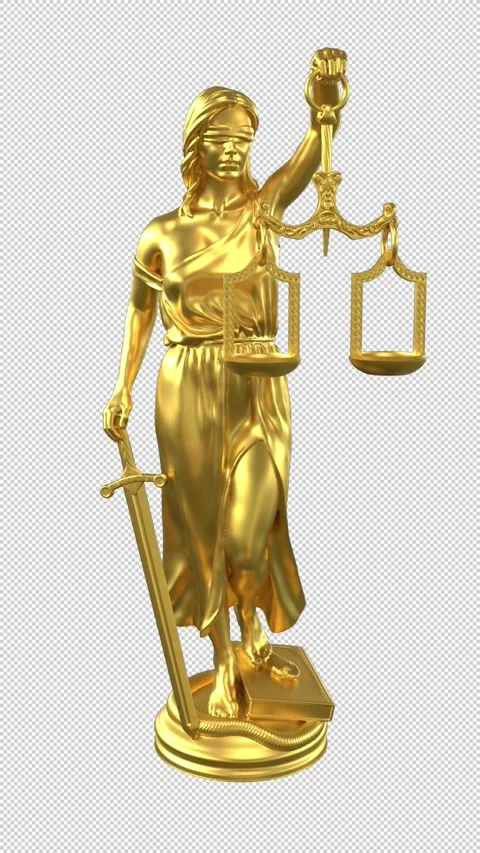 Femida gold statue rotating - 3d render ... | Stock Video | Pond5