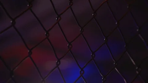Fence of MMA boxing ring grill with colo... | Stock Video | Pond5