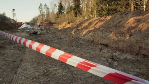 Fencing in the form of a signal white-re... | Stock Video | Pond5