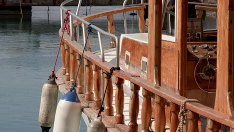 fender buoy close up view of boat in bay... | Stock Video | Pond5