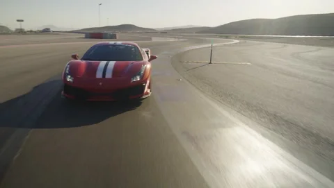 Ferrari 488 Pista on a racing track in L... | Stock Video | Pond5